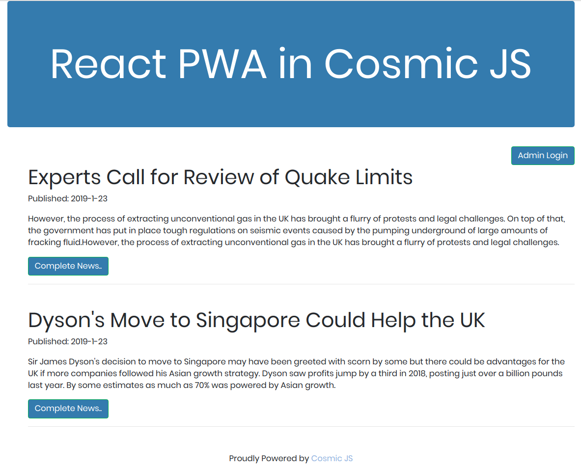 GitHub - cosmicjs/react-pwa: A progressive web app using React and Cosmic JS