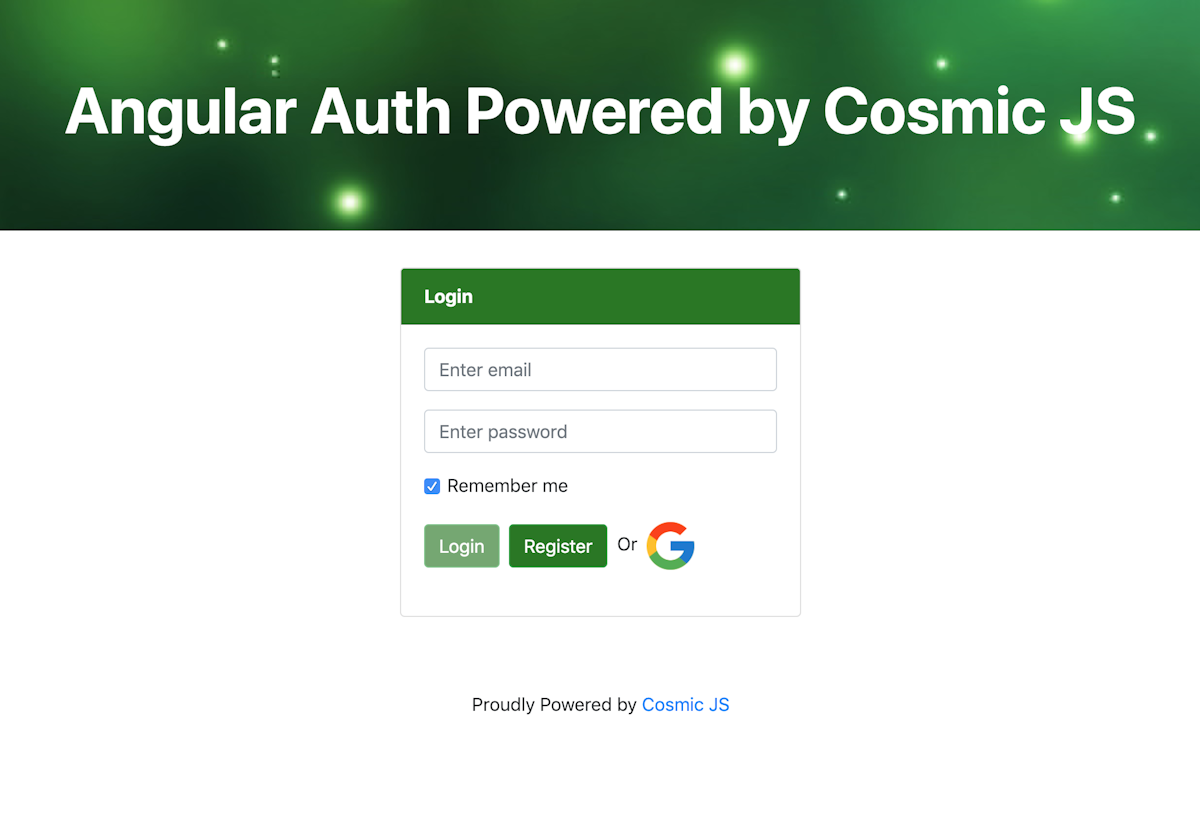 GitHub - cosmicjs/angular-auth: An authentication app built with Angular 6 and Cosmic JS